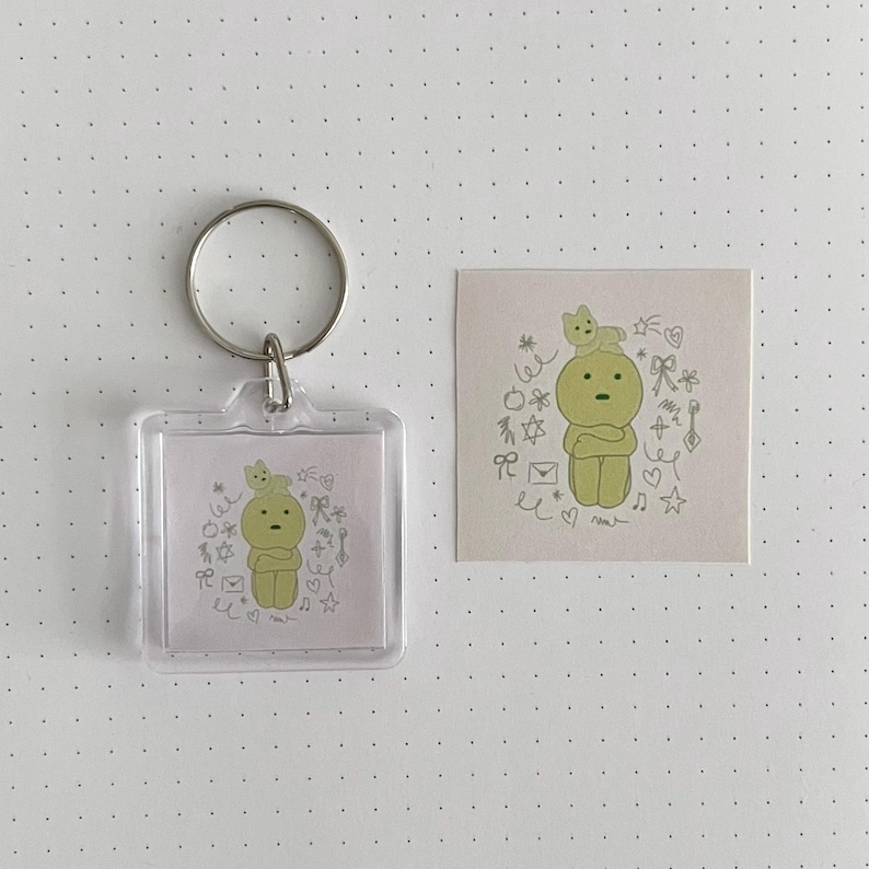Smiski Doodle Keychain Sticker Bundle - Etsy