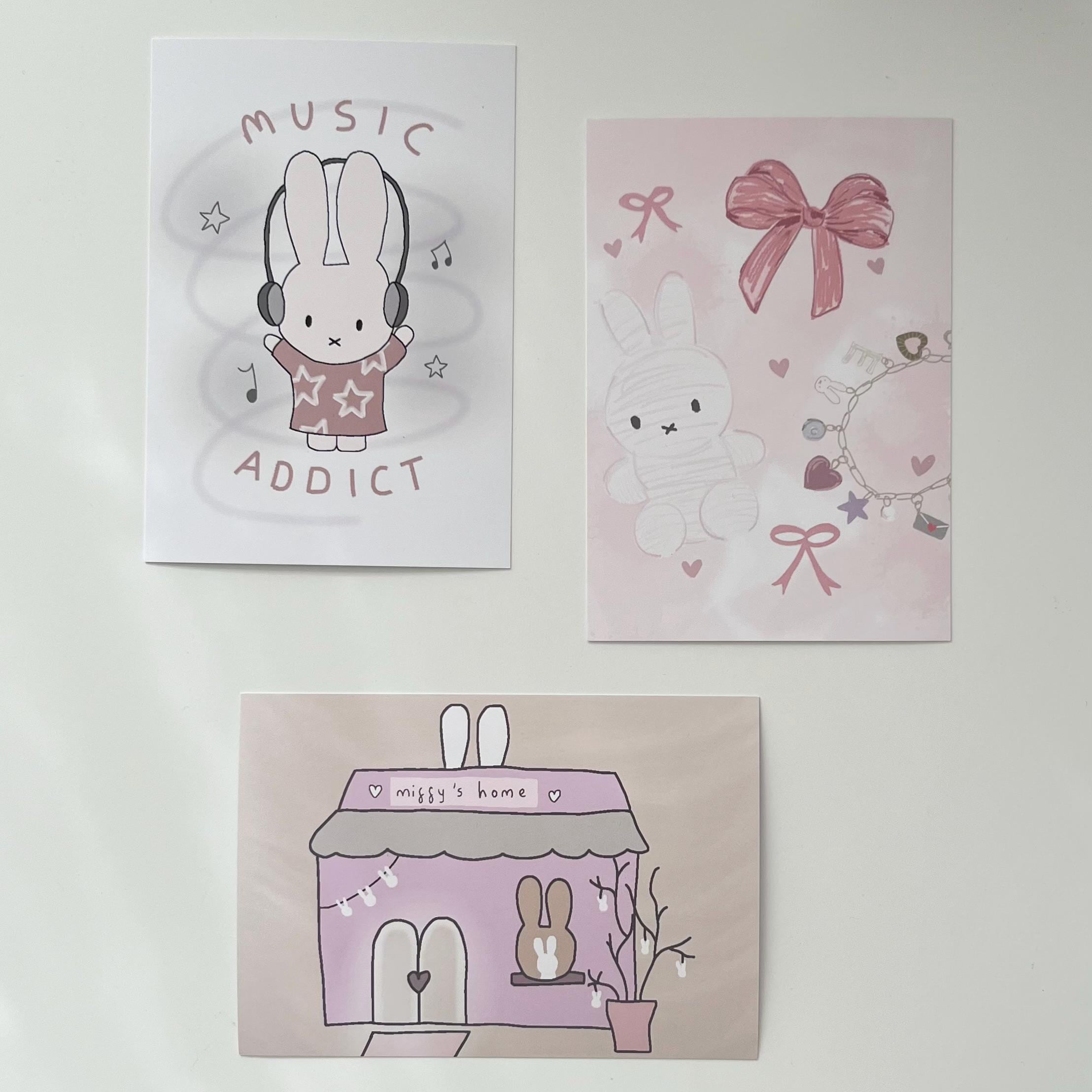 Miffy Pink Print Set - Etsy