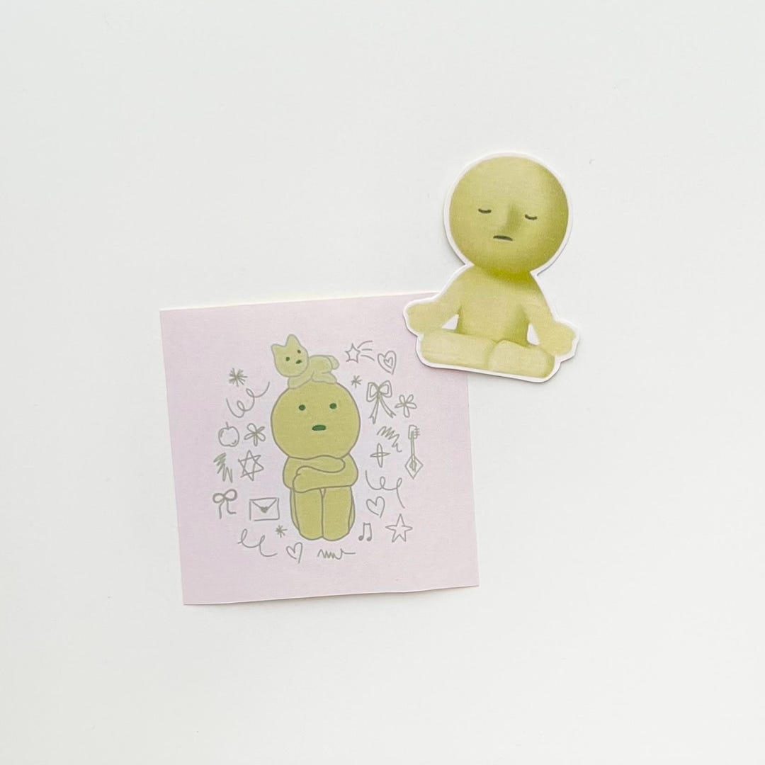 Smiski Cat Doodle Sticker Set - Etsy