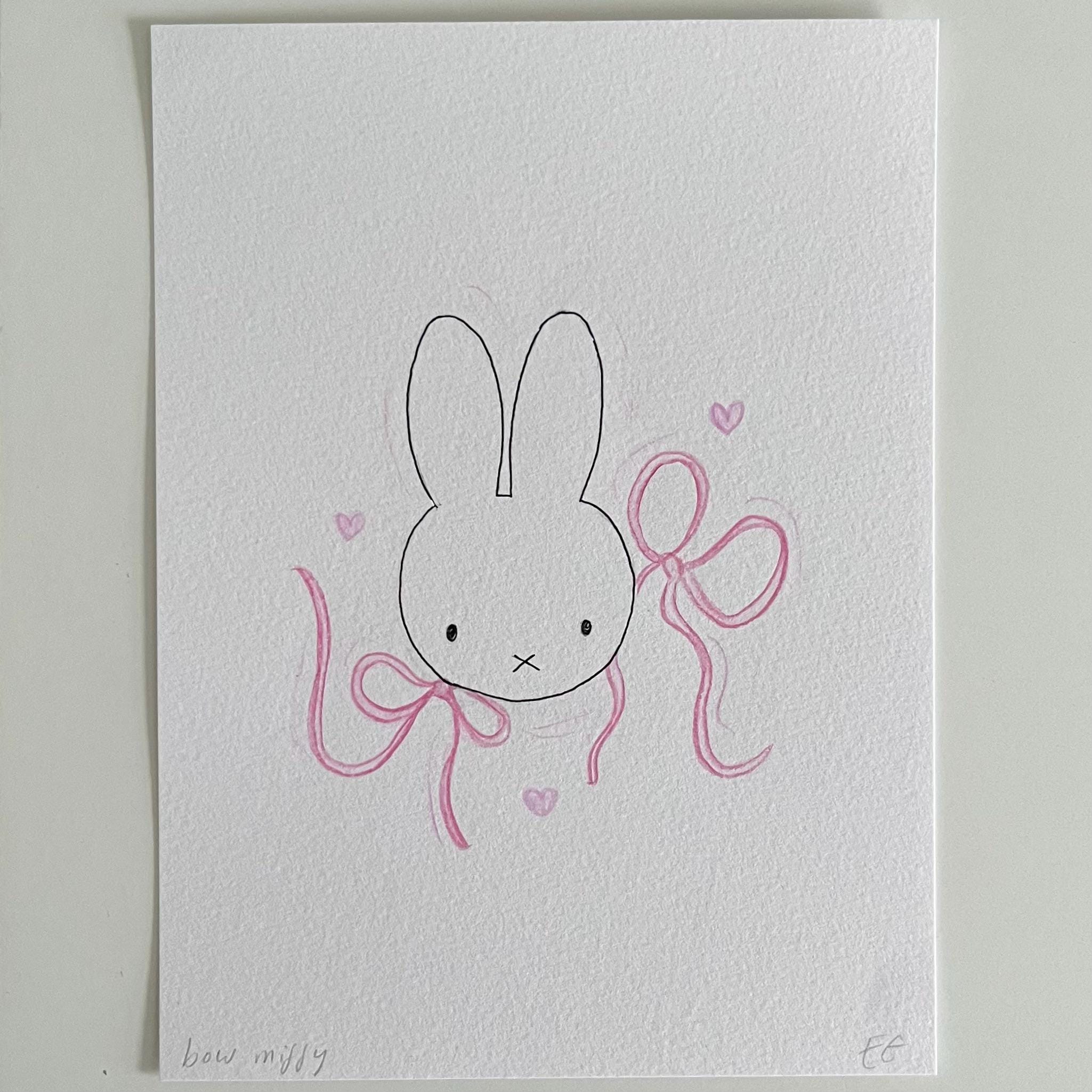 Hand Drawn Miffy Watercolour Art - Etsy