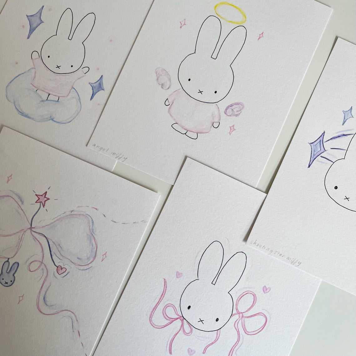 Hand Drawn Miffy Watercolour Art - Etsy