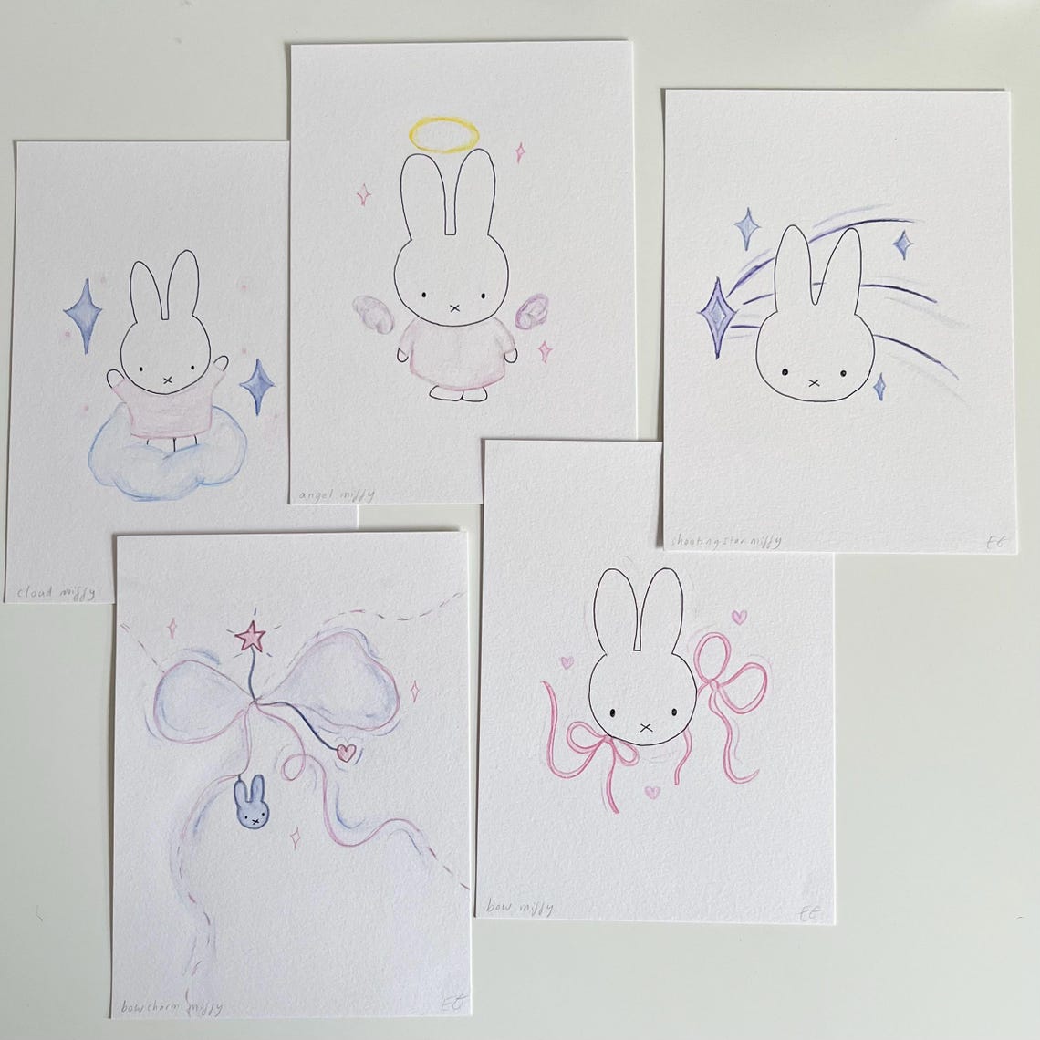 Hand Drawn Miffy Watercolour Art - Etsy