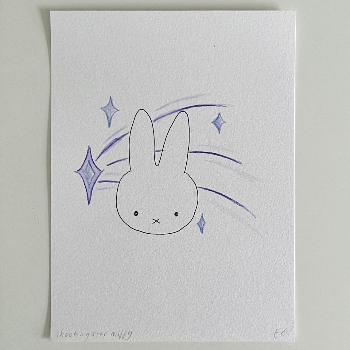 Hand Drawn Miffy Watercolour Art - Etsy