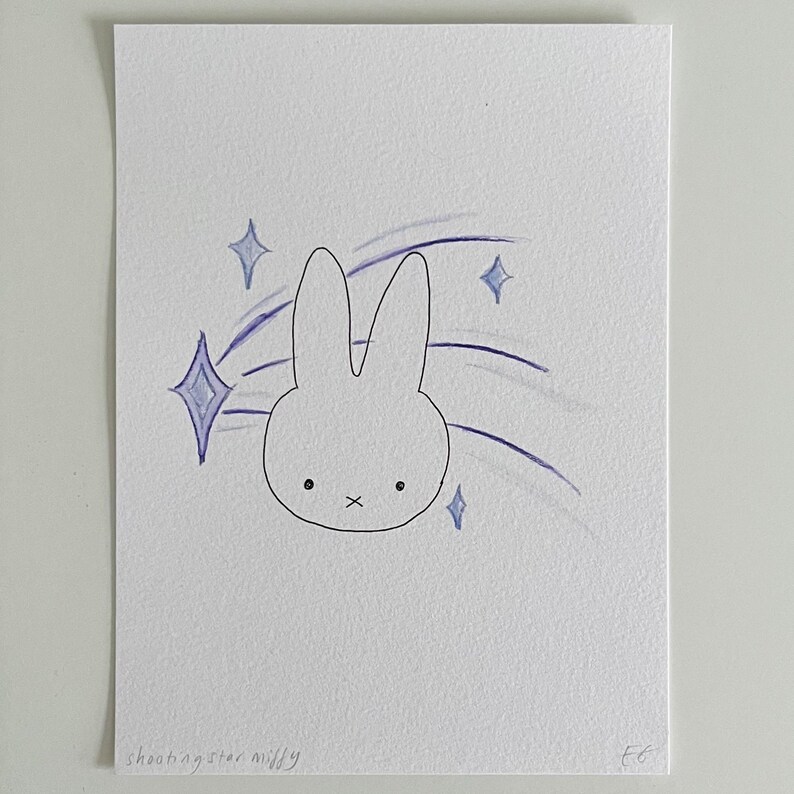 Hand Drawn Miffy Watercolour Art - Etsy