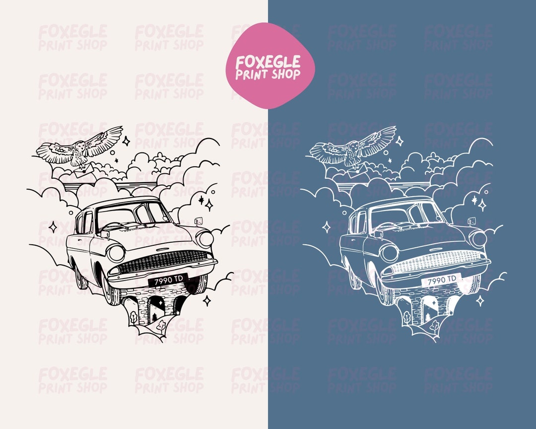 Flying Car SVG / PNG Files I Original Artwork I Instant Digital ...