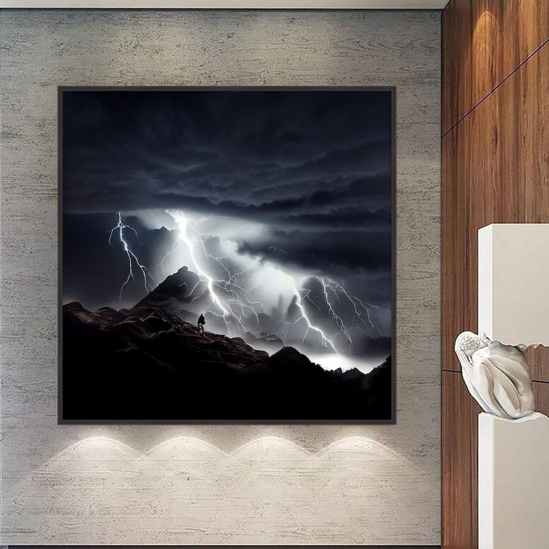 Digital Artwork - Printable Art - Cyclist in the Storm - Instant ...