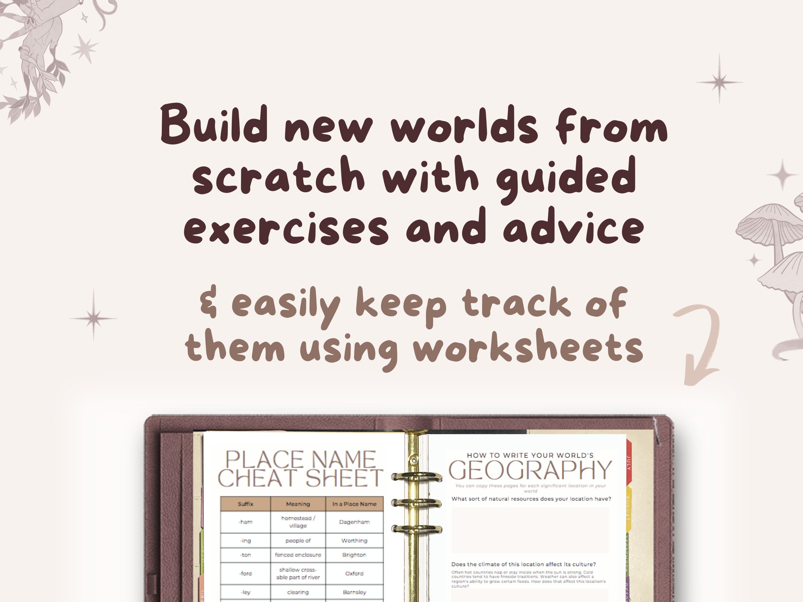 Fantasy Worldbuilding Workbook Digital Or Printable Writing Planner