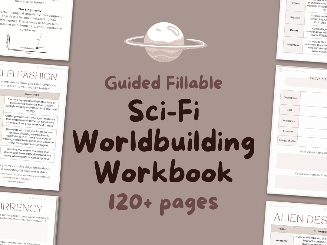 Sci Fi Worldbuilding Workbook Digital Or Printable Writing Planner