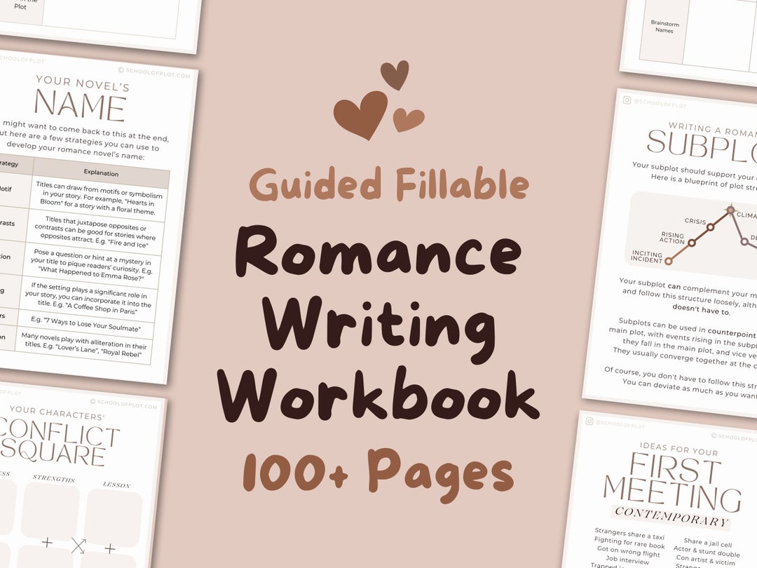 Romance Writing Workbook: Novel & Character Templates (digital or ...
