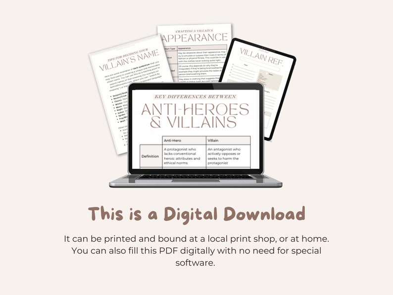 Villain Character Workbook: 75-page Novel Writing Planner (digital) - Etsy