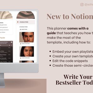Notion Template for Writers Digital Novel Planner Writing - Etsy UK