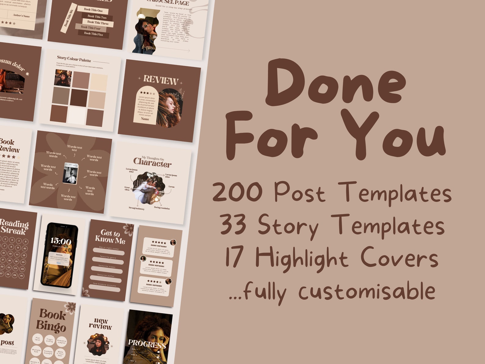 Bookish Instagram Template Reader Canva Template Book - Etsy UK