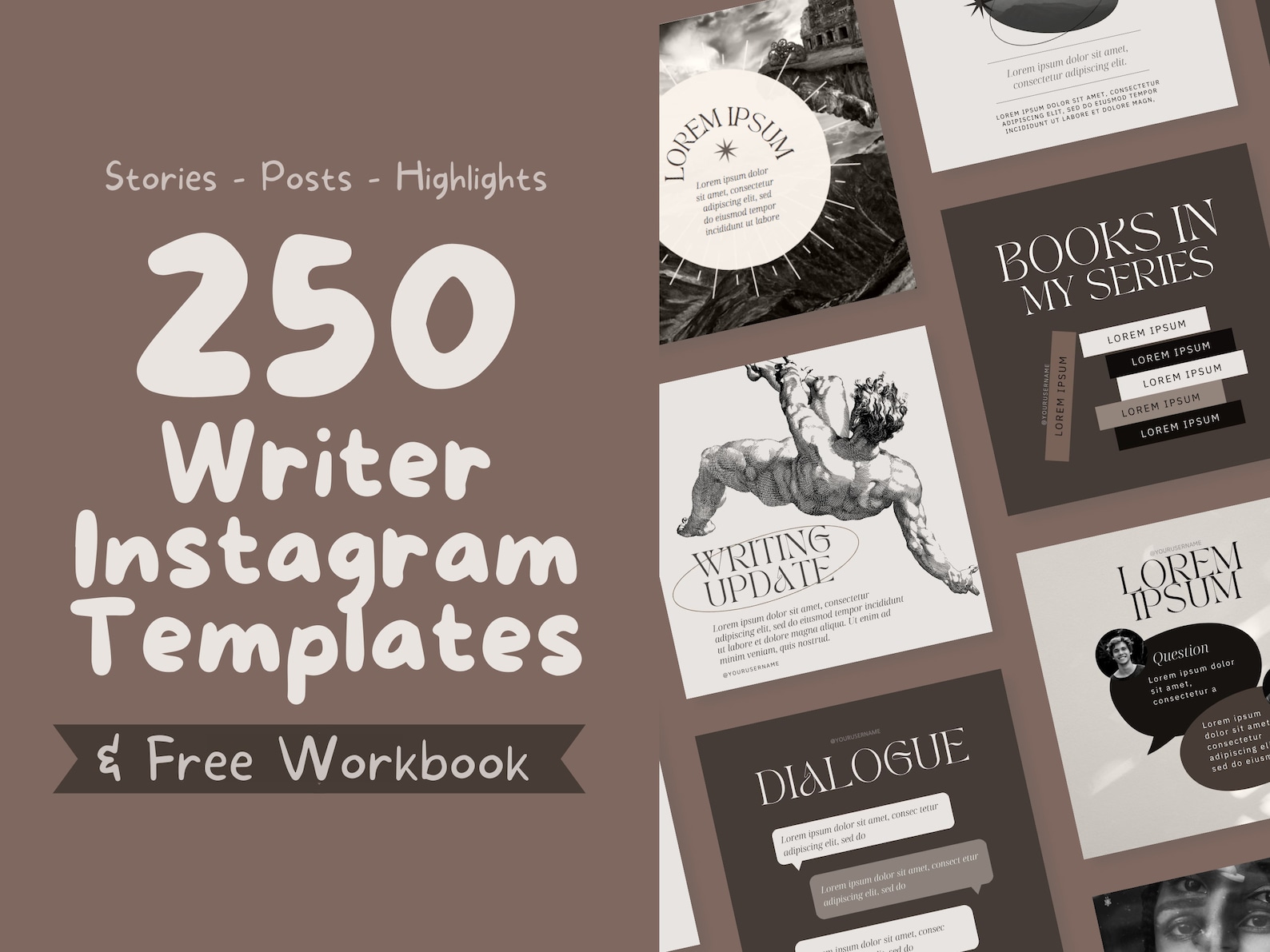 Writer Instagram Template Author Canva Template, Book Marketing ...