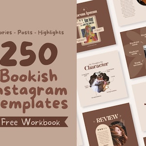 Bookish Instagram Template Reader Canva Template Book - Etsy UK