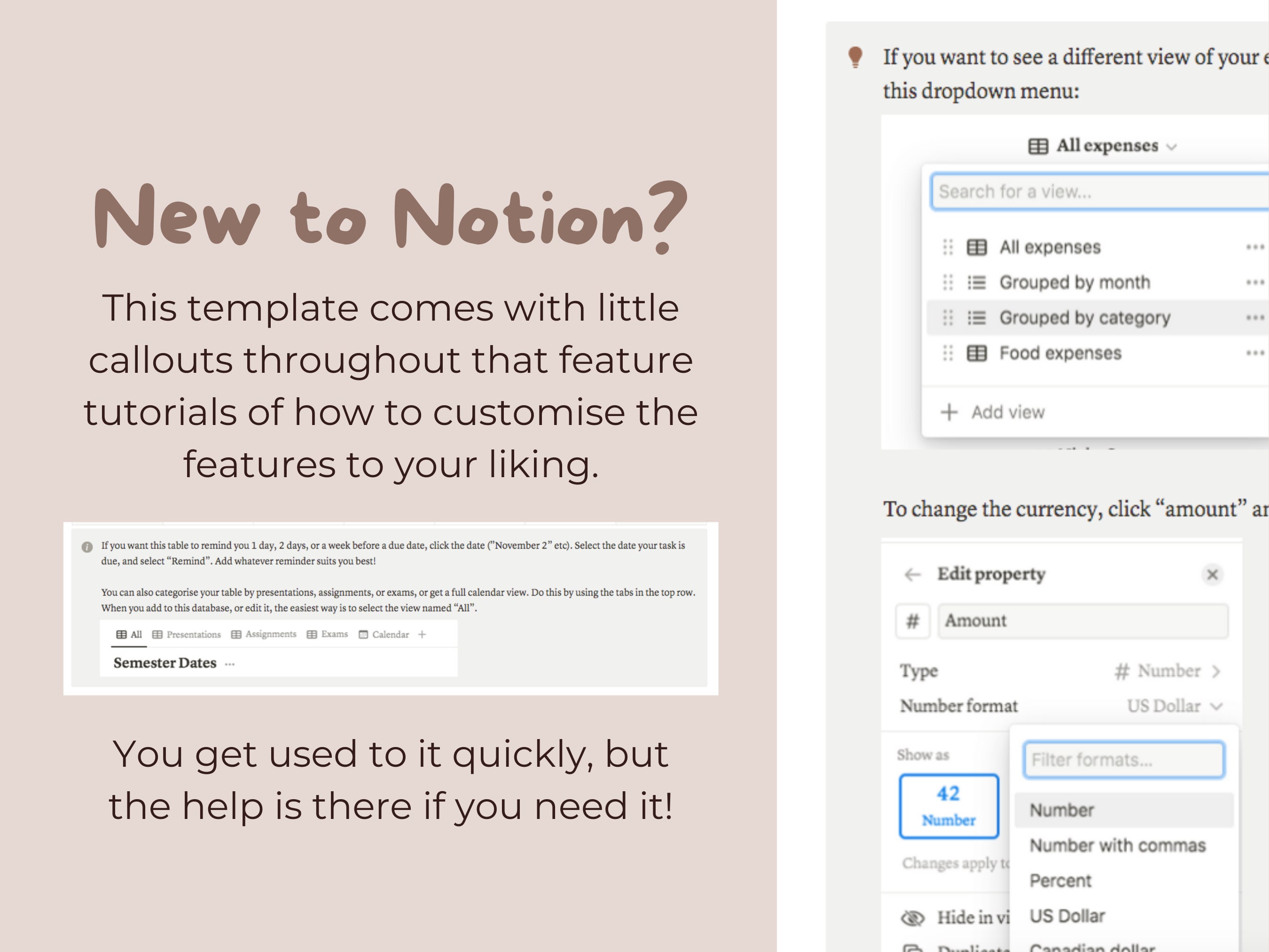 Student Notion Template Study Planner College Assignment - Etsy UK