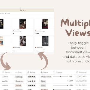 Reading Journal Notion Template | Book Tracker | Notion Dashboard for Books | Digital Reading ...