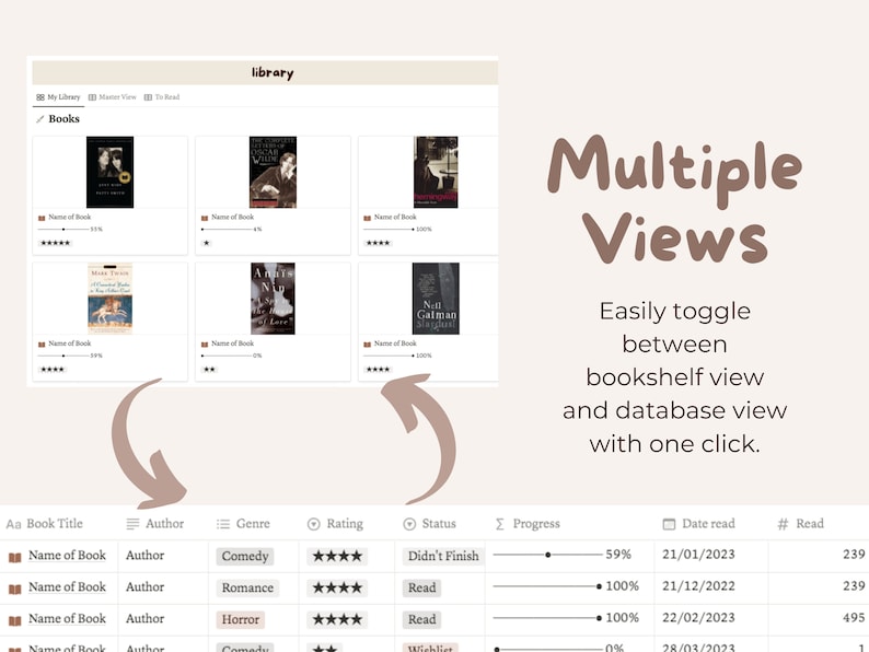 Reading Journal Notion Template Book Tracker Notion - Etsy