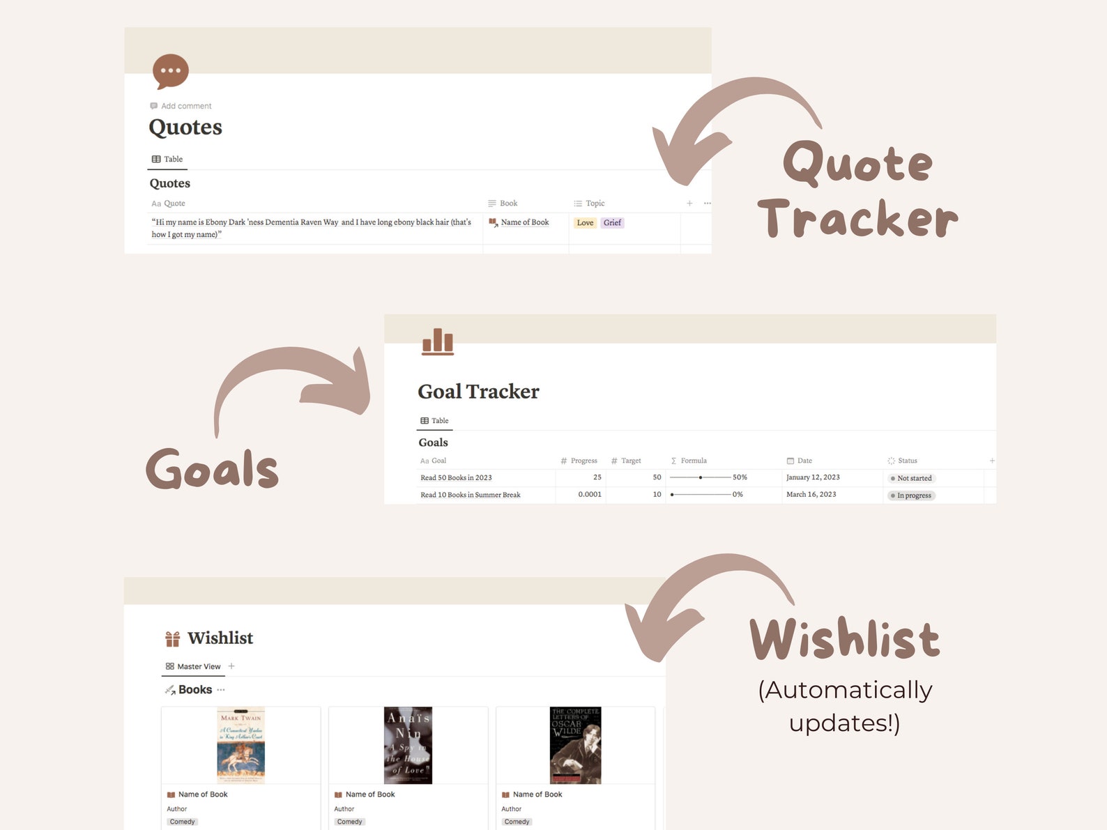 Reading Journal Notion Template: Book Tracker & Novel Organizer ...