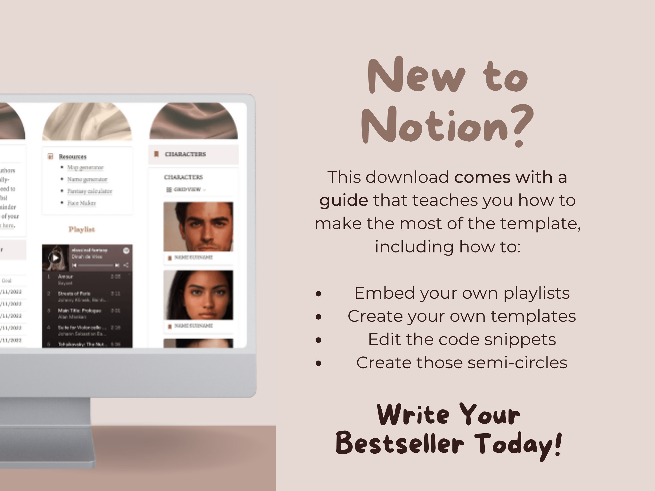 Notion Template for Writers Digital Novel Planner Writing - Etsy