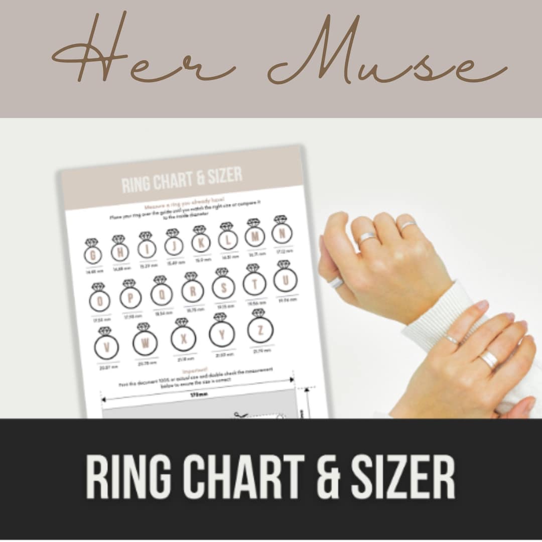 Ring Chart Sizer, Bracelet Sizer Gauge, Printable Chart, Jewellery ...