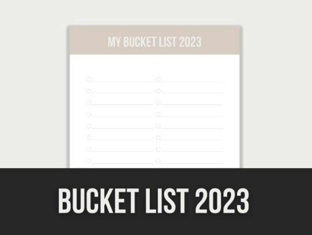 Bucket List 2023/ 2024 Life Goals, Planner Printable, & Fillable PDF ...