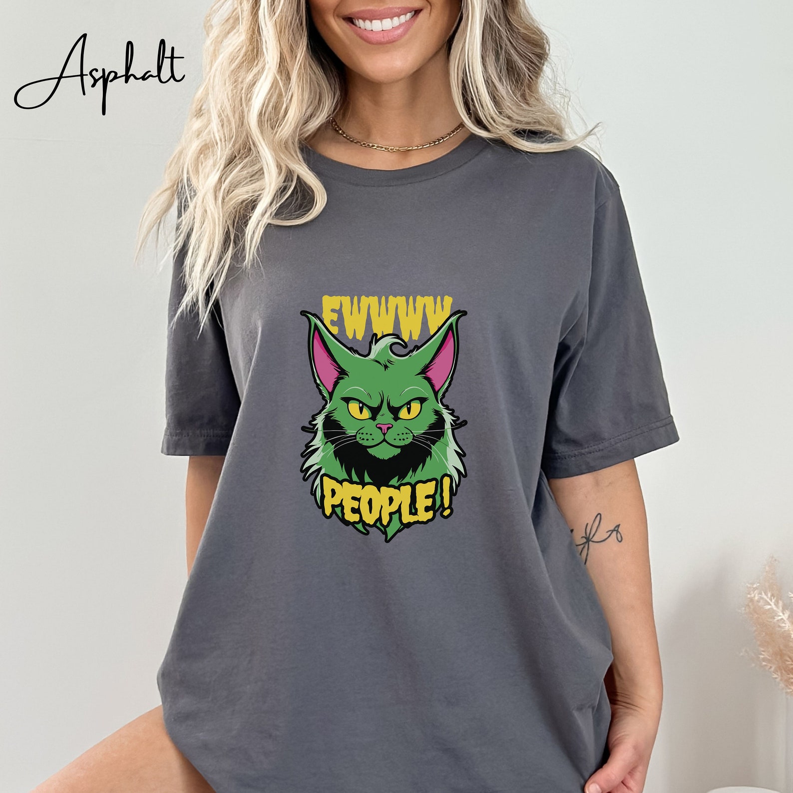 Green Cat Vex T-shirt | Eww People Avoided | Unique Tee for Cat Lovers ...