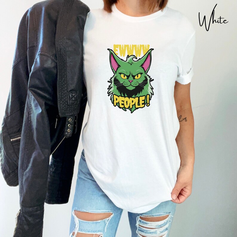 Green Cat Vex T-shirt | Eww People Avoided | Unique Tee for Cat Lovers ...