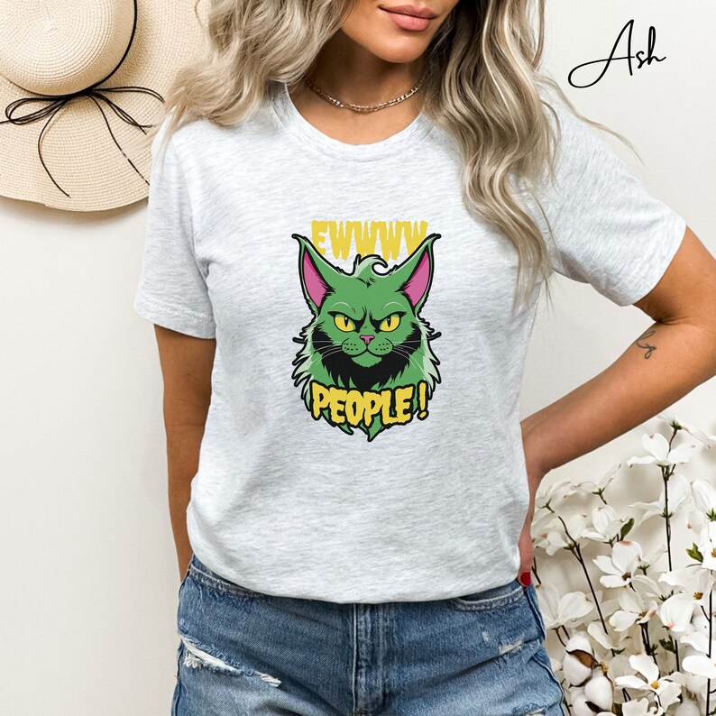 Green Cat Vex T-shirt | Eww People Avoided | Unique Tee for Cat Lovers ...