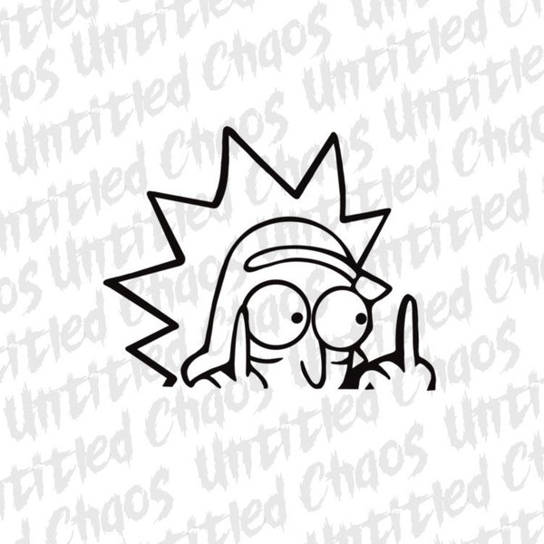Rick and Morty Car Decal Middle Fingers - Etsy Ireland