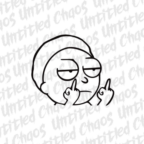 Rick and Morty Car Decal Middle Fingers - Etsy Ireland