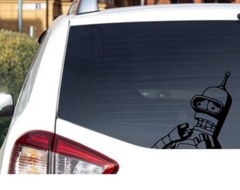 Futurama Bender Car Decal - Etsy