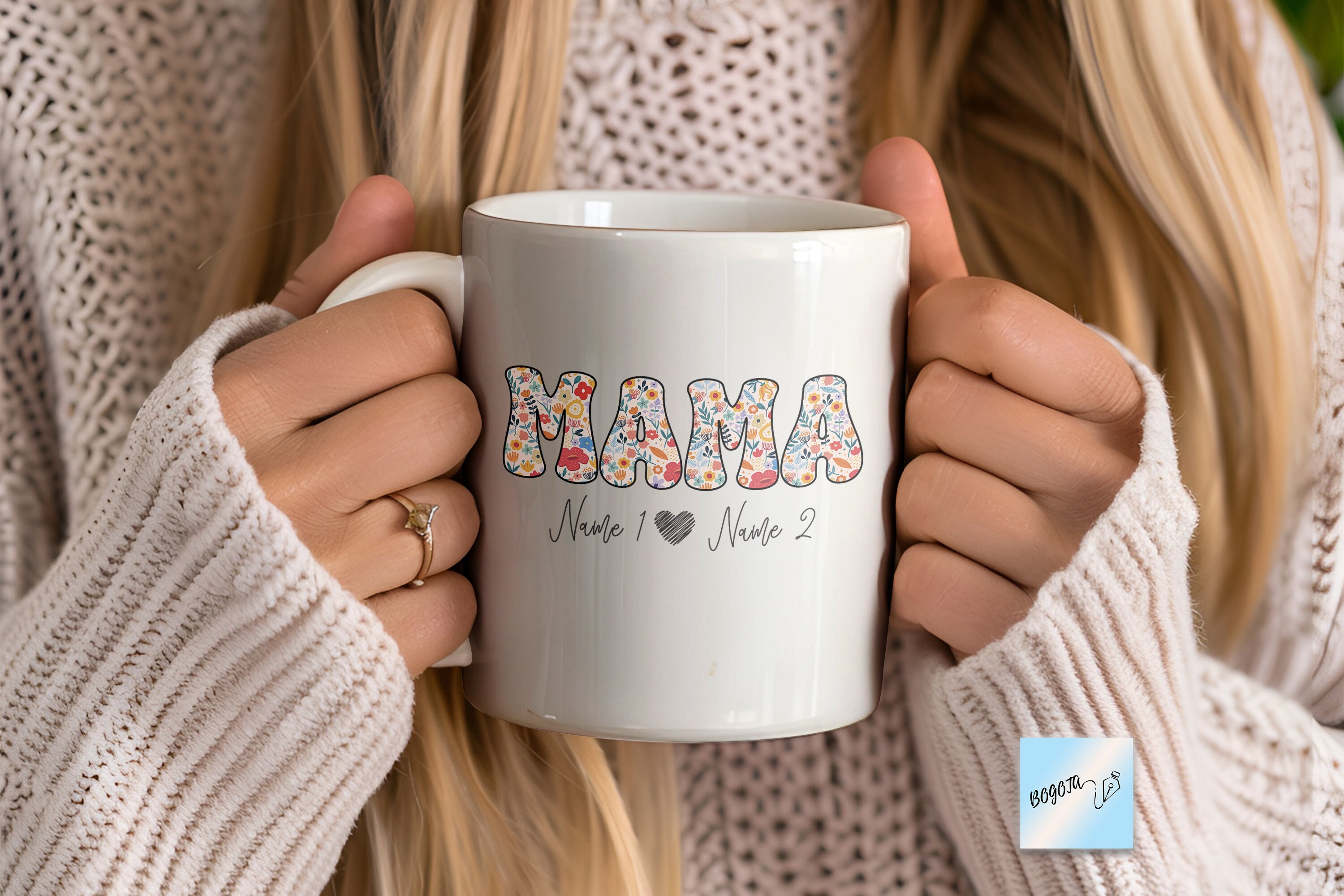 Floral Mama Png, Mama Flower Glitter Png, Mama Flower With Kids Names ...