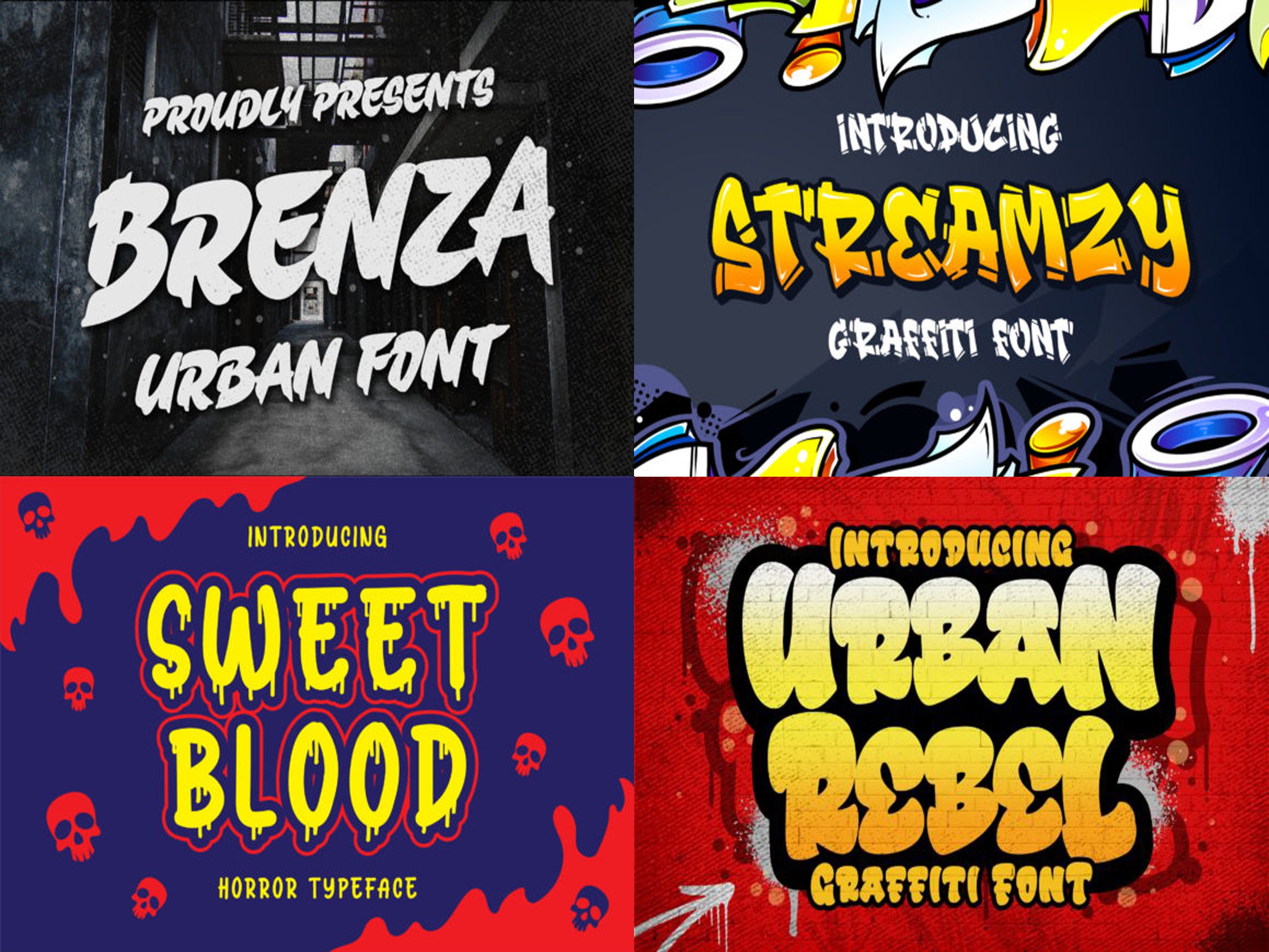 Graffiti Font Bundle, Urban Font, Vintage Font, Retro Font, Street Font ...