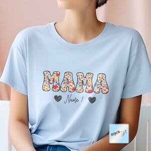 Floral Mama Png, Mama Flower Glitter Png, Mama Flower With Kids Names ...