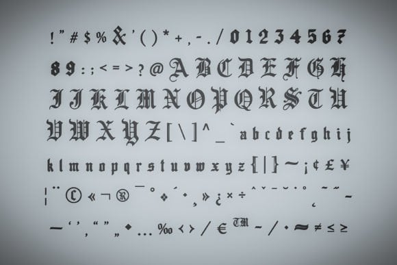 Old English Font, Blackletter Font, Old English, Cricut Font, Gothic ...