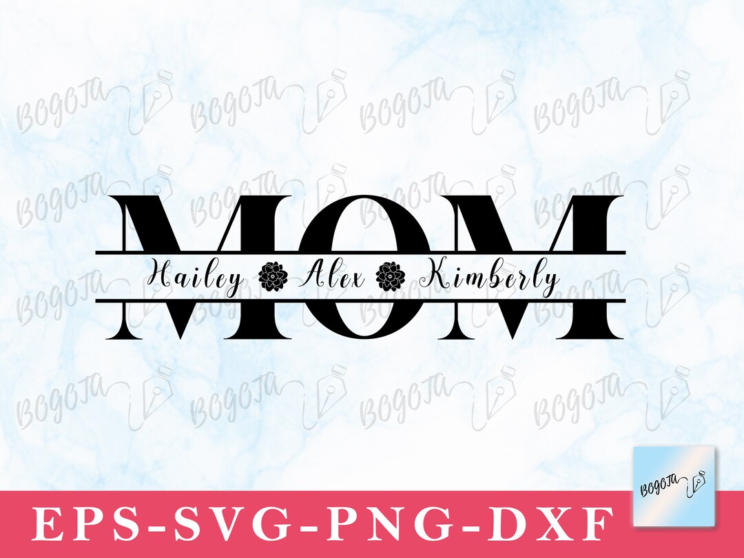 Mom SVG, Mother SVG, Mother's Day SVG, Mom Split Name Frame Svg, Mum ...