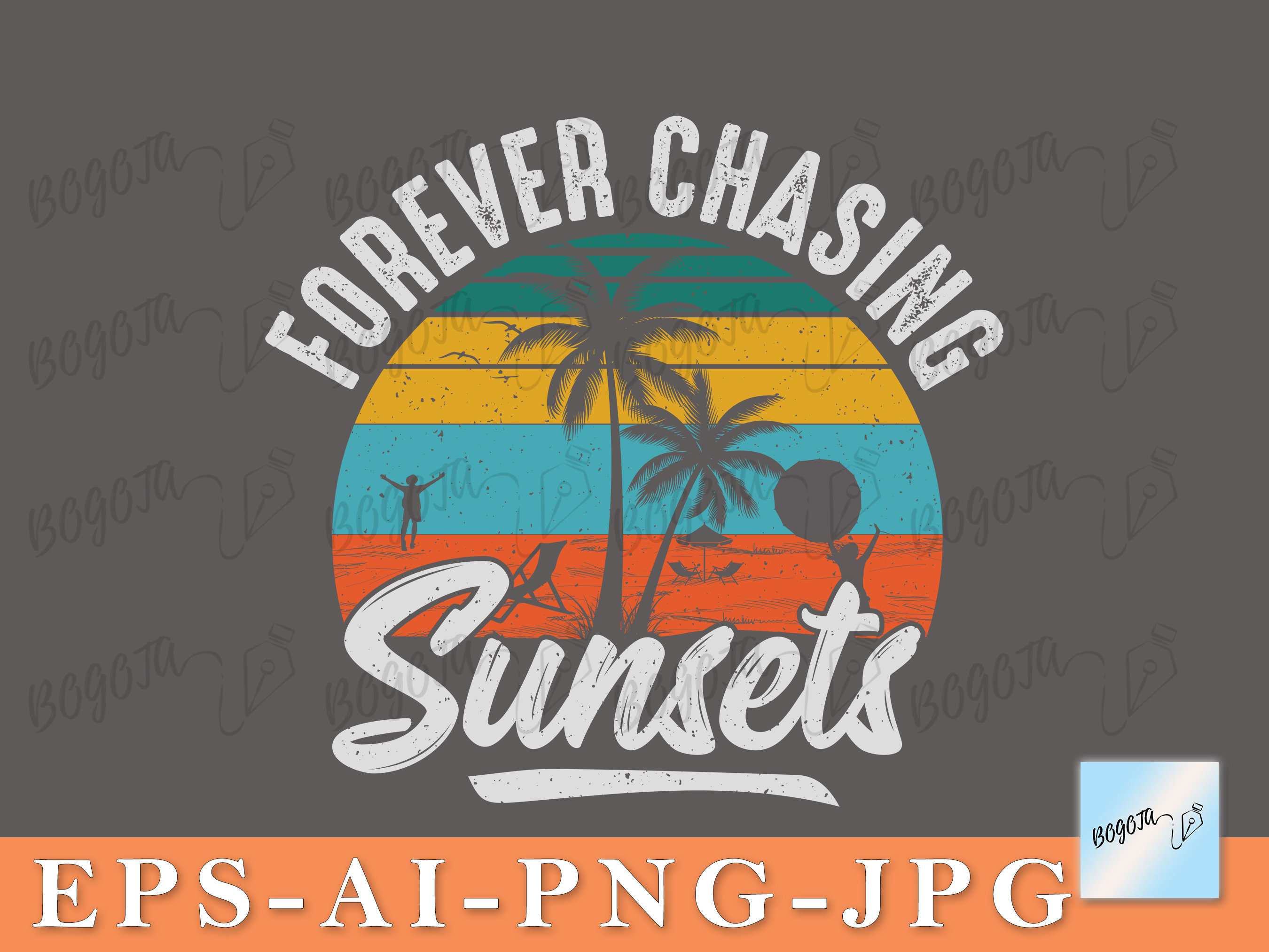 Forever Chasing Sunsets PNG, Summer PNG, Retro Summer T-shirt, Beach ...