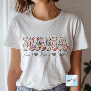 Floral Mama Png, Mama Flower Glitter Png, Mama Flower With Kids Names ...