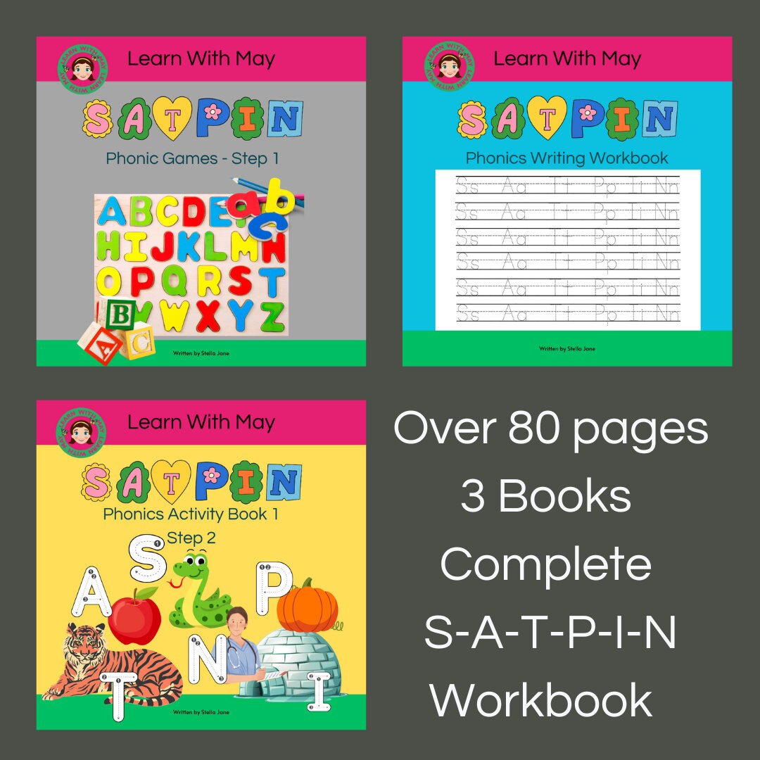 Phonic Work Book 1, SATPIN BUNDLE, Letters and Sounds, Games Activity ...