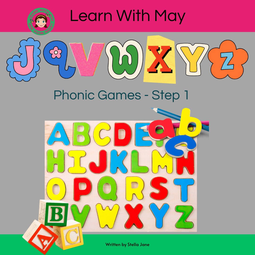 Phonic Work Book 4, JQVWXYZ, Letters and Sounds, Step 1 Games, Instant ...