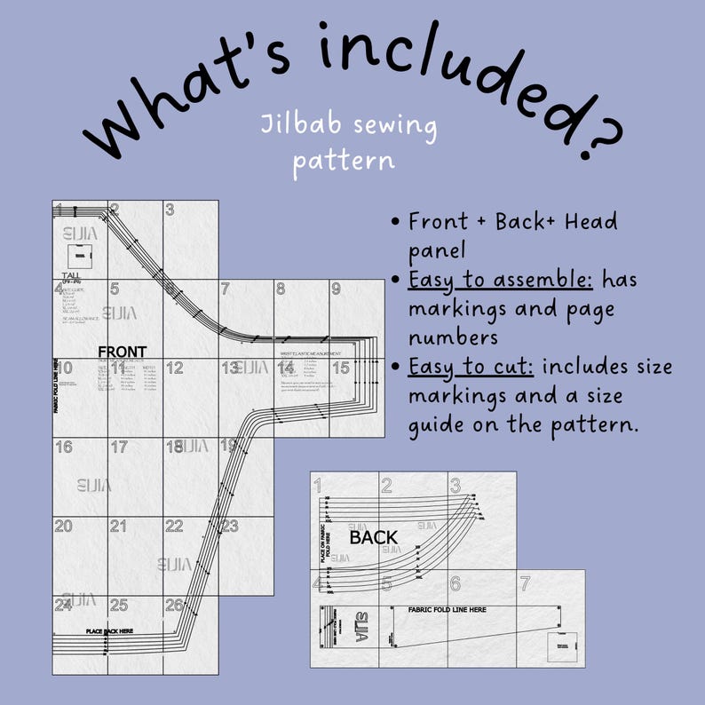 Tall- Jilbab Sewing Pattern With Complete Sewing Guide, Heights: 5'8 ...