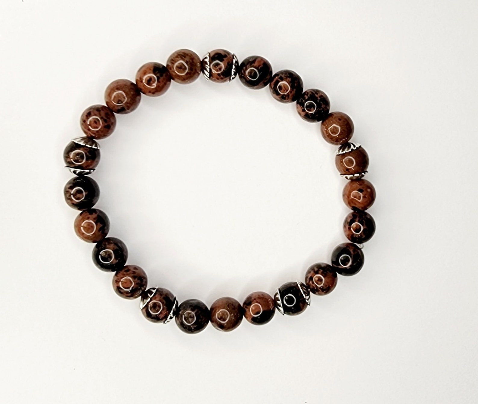 Mahogany Obsidian Brown Black Genuine Gemstone Birthstone Beaded ...