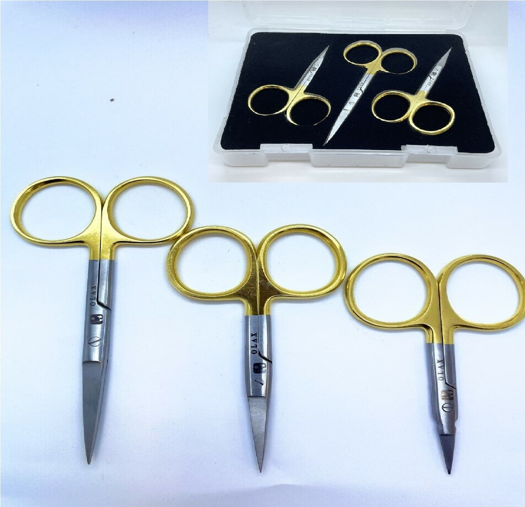 3 Sets of Stainless Steel Razor Sharp Scissors Set in a Box,fishing ...