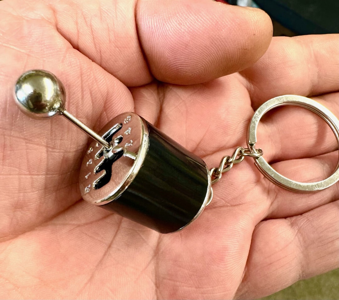 Gear Stick Keyring Keychain,shifter Gear Keychain,moving GEARS Metal ...