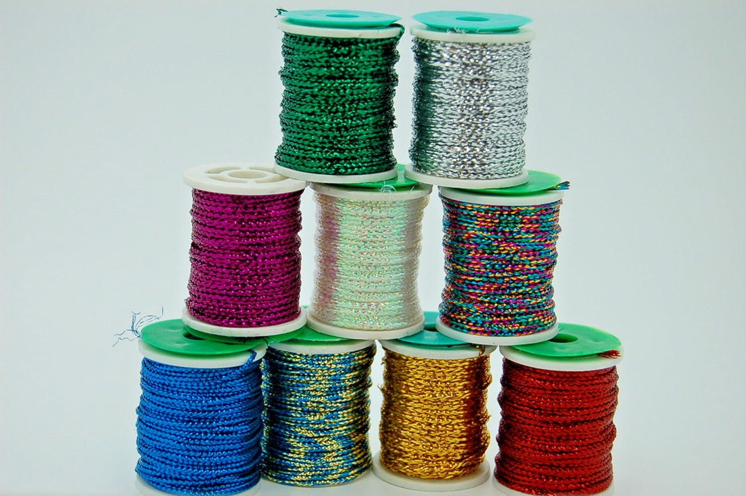 Fly Tying Large Spool Holographic Oval Braid Tinsel,9 Colours,for Lures ...