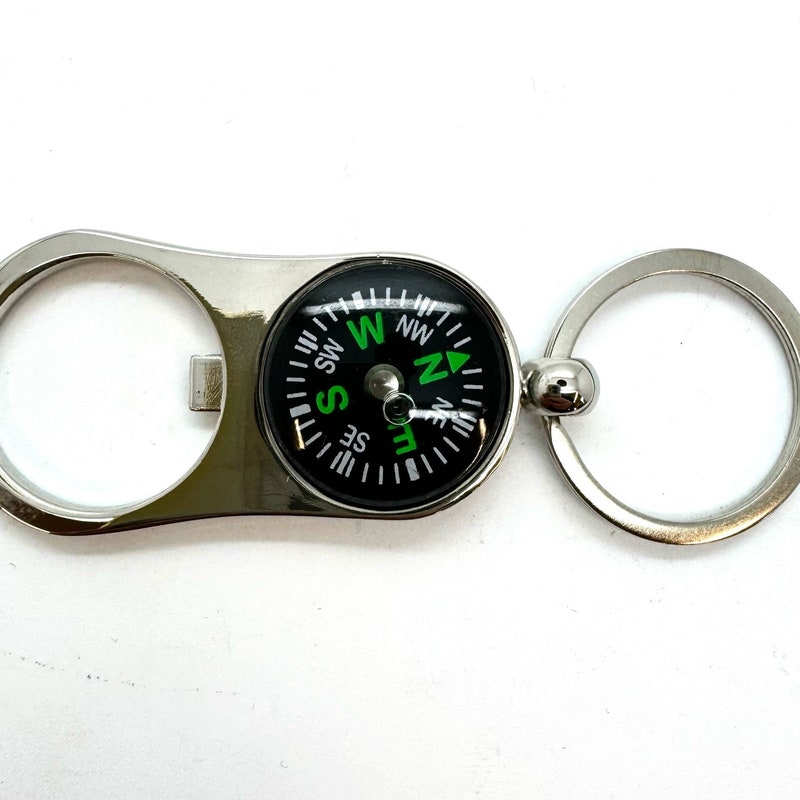 Engraved Compass Keychain - Etsy