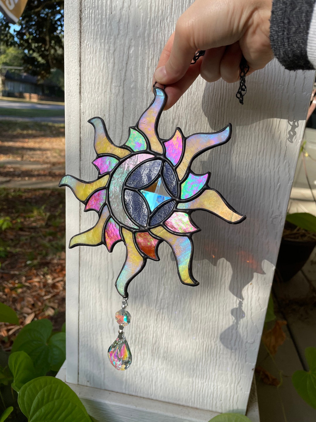 Made to Order Stained Glass Sun and Moon Suncatcher - Etsy UK