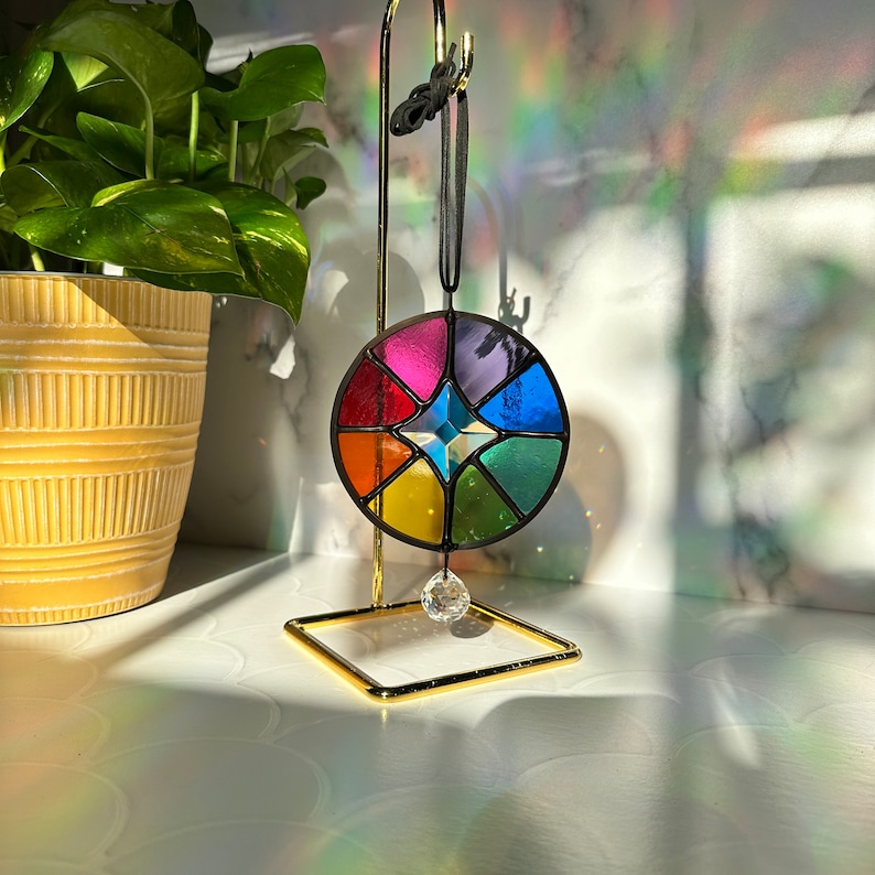 Made to Order: Color Wheel Stained Glass Suncatcher | Rainbow Prism ...