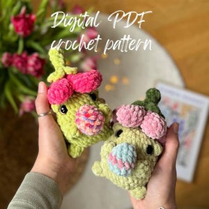 Flower Frog Crochet Amigurumi Pattern Low-sew PDF English | Easter ...