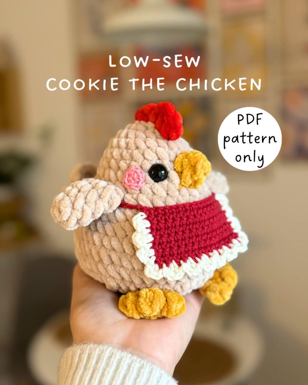 Cookie the Chicken Low-sew Crochet Pattern in English (PDF File ...